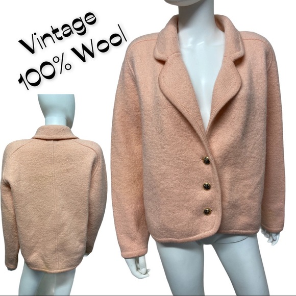 Vintage | Jackets & Coats | Vintage Carroll Reed Pink 0 Wool Knit ...